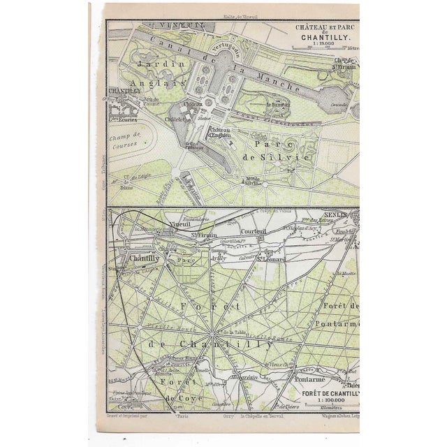 1907 Chateau Et Parc De Chantilly and Foret De Chantilly Maps From ...