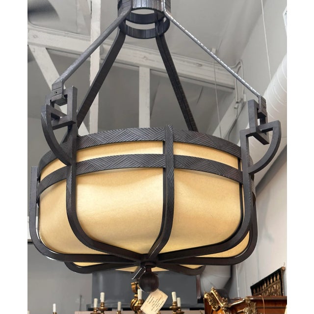 Large Signed Paul Ferrante Pounded Wrought Iron Manhattan III ...