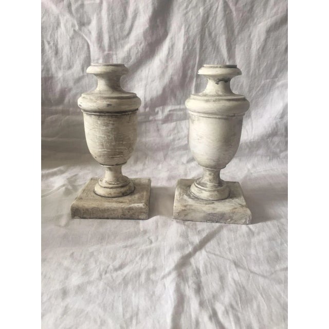 Set of Two Italian Bases in Hand-Carved Wood, Lacquered in Shades of ...