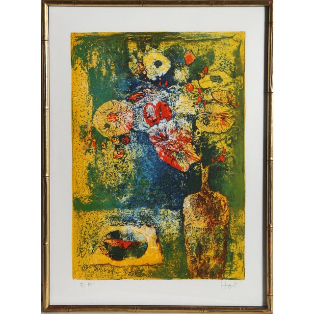 Flowers on Table, Lebadang (aka Hoi) Lithograph | Chairish