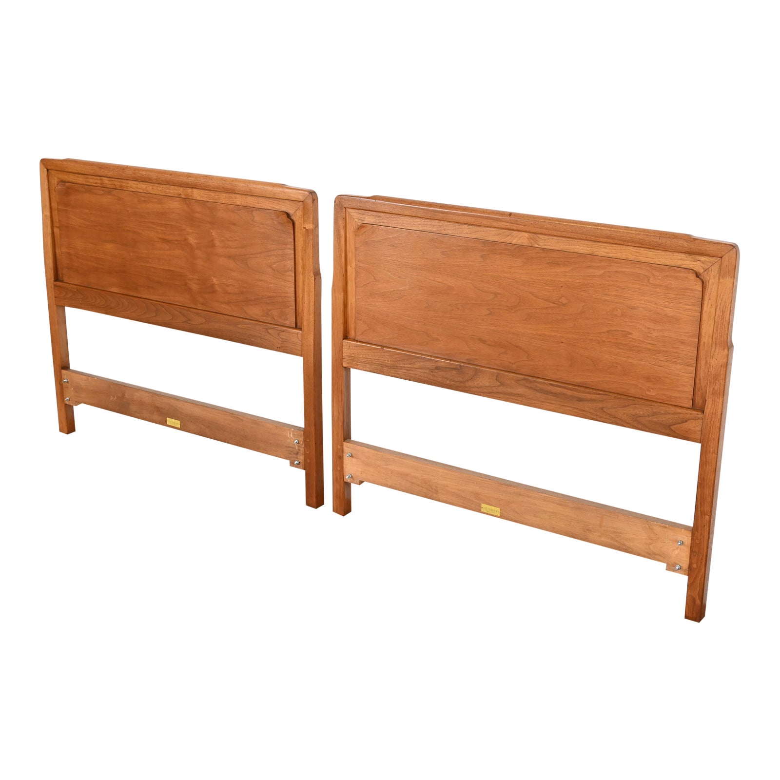 Edward Wormley for Dunbar Mid-Century Modern Walnut Twin Headboards ...