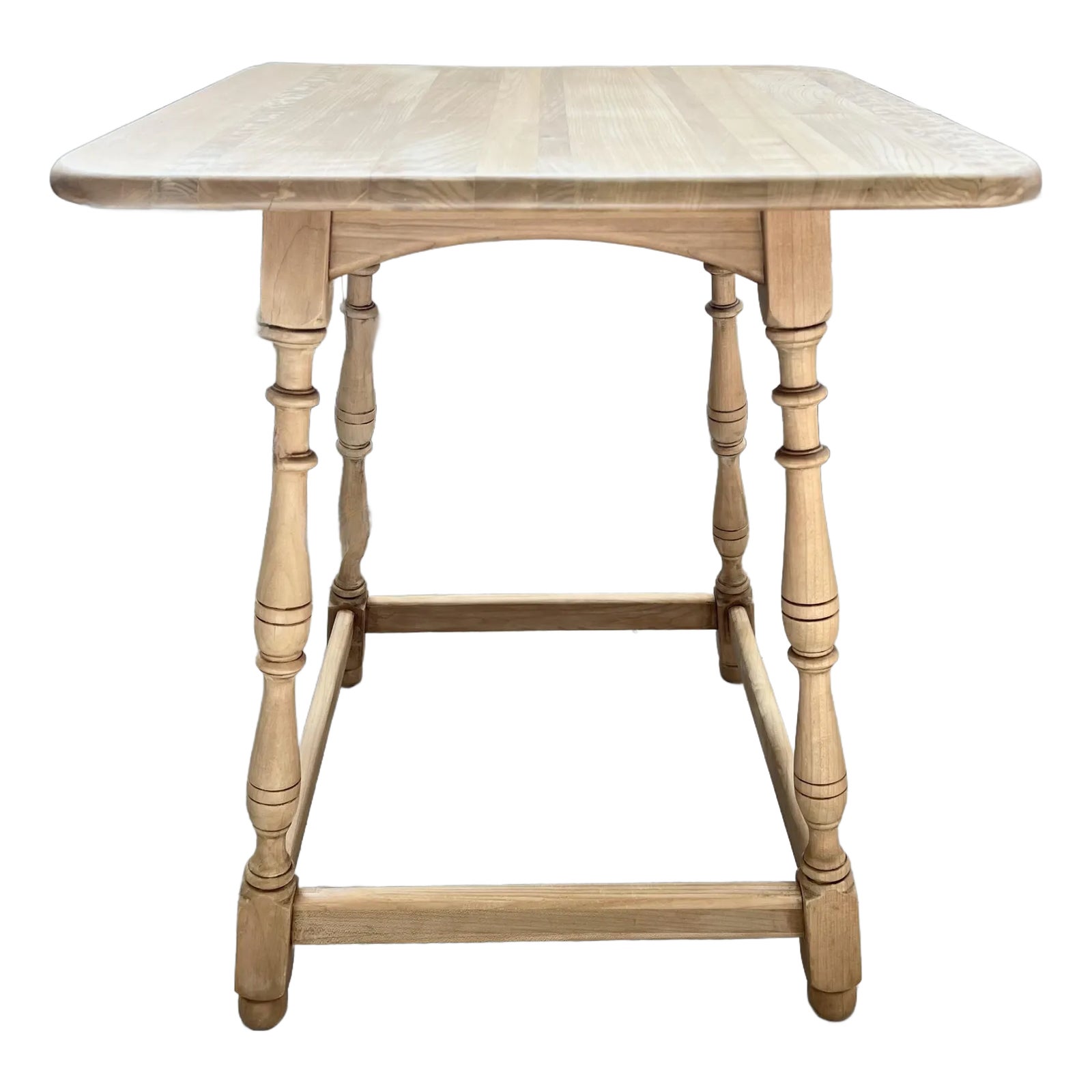 1980s Colonial Craft Solid Maple Wood Parlor Side Table With Turned ...
