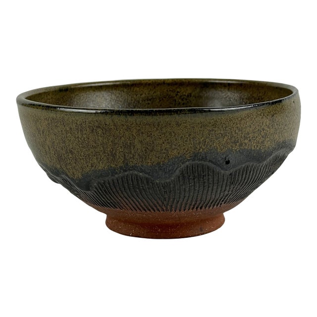 Vintage 1980s Signed Ceramic Bowl in Drip Glaze and Earth Tone Colors ...