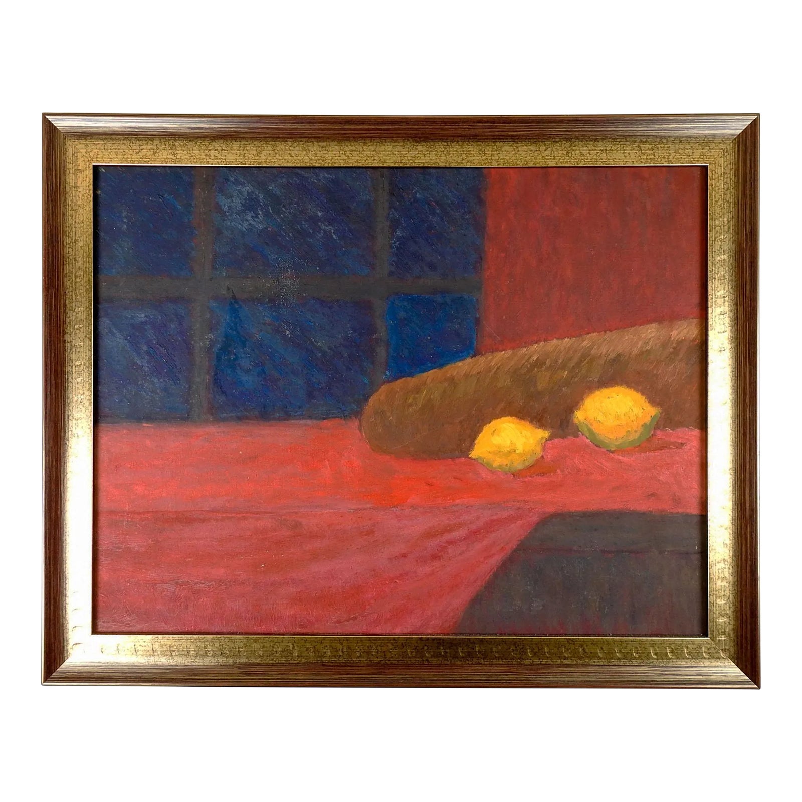 Vintage Mid 20th Century Modernist Lemons Still Life Painting by Norma ...