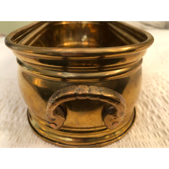Vintage Brass Oval Cachepot With Handles | Chairish