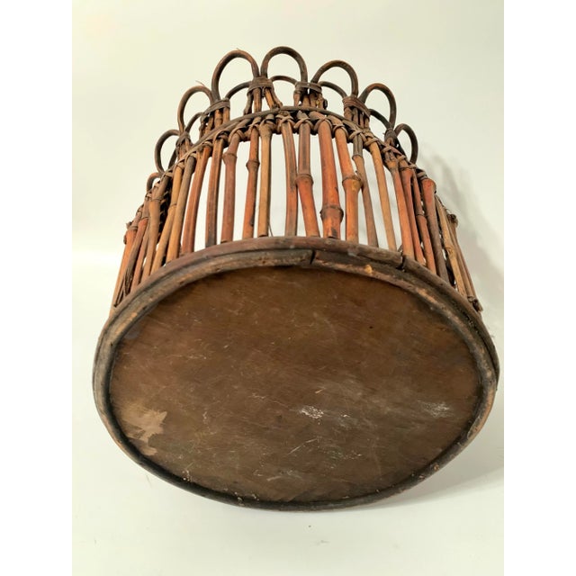 Vintage French Boho Chic Bamboo Planter | Chairish
