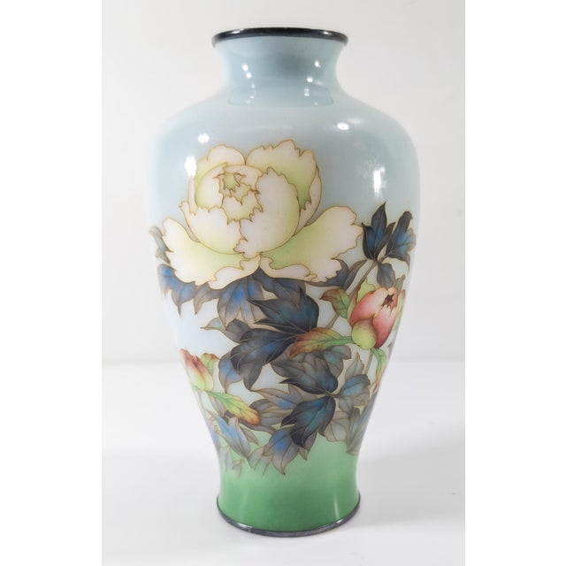 20th Century Japanese Cloisonne Floral Vase by Ando Jubei | Chairish
