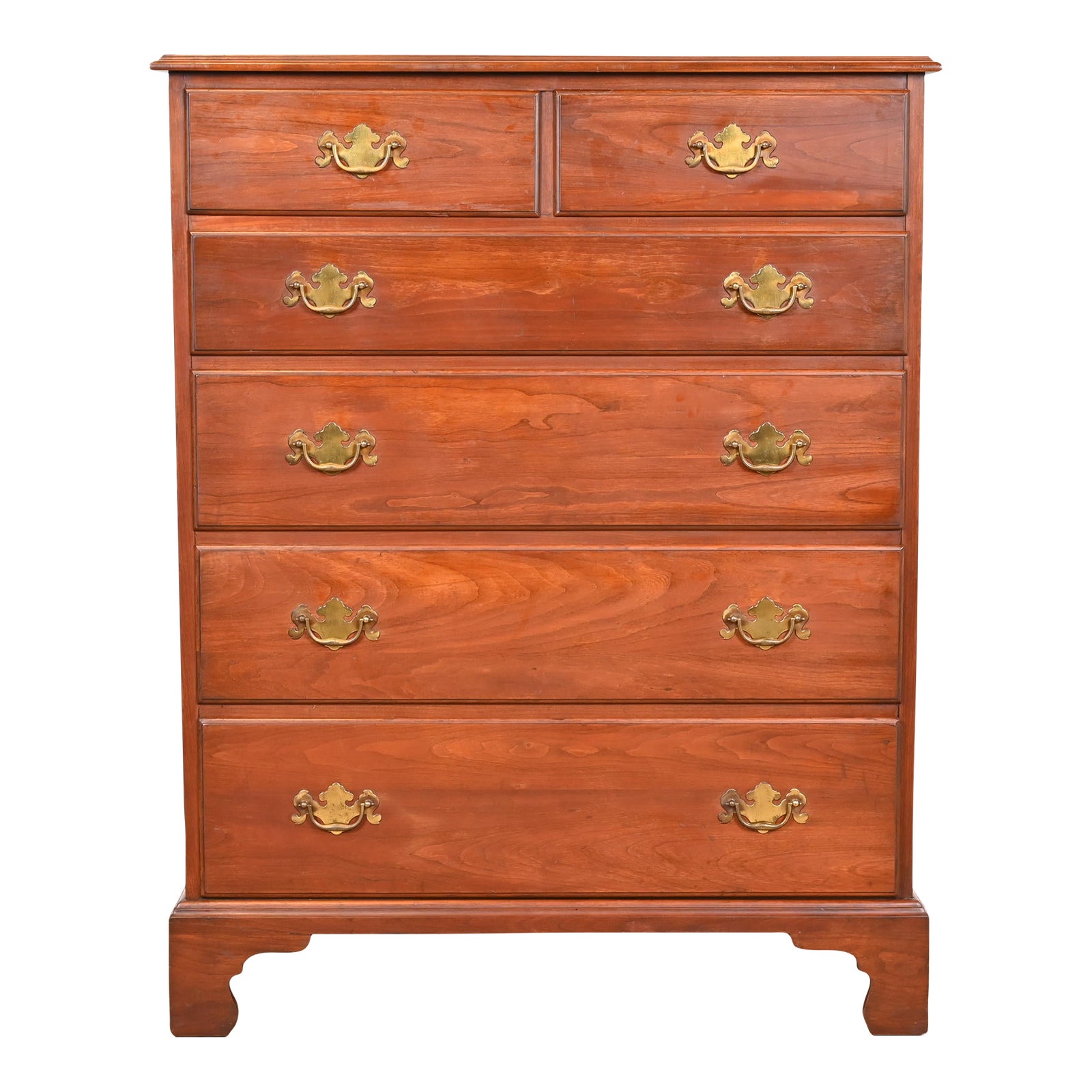 Henkel Harris American Colonial Solid Cherry Wood Highboy Dresser ...