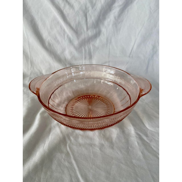 1960s Pink Depression Glass Coronation Pattern Bowl | Chairish