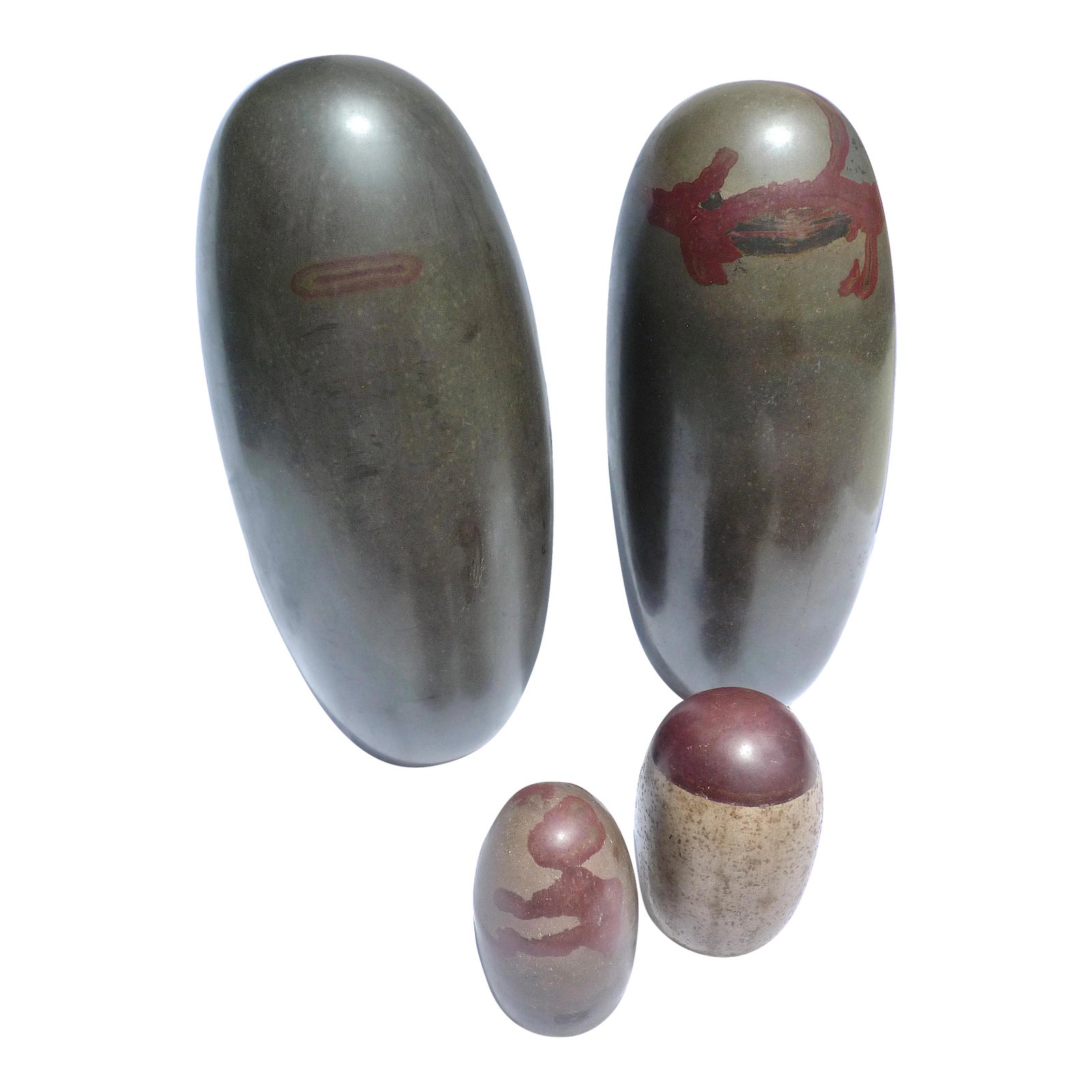 Early 20th Century Tantric Shiva Lingam (Lingham) Stones - 4 Pieces ...