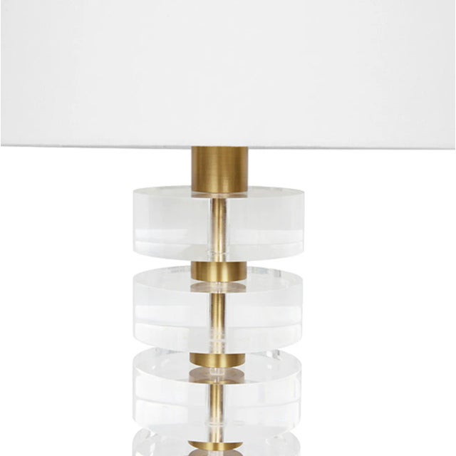 Matthew Izzo Home Cybill Brushed Brass & Acrylic Table Lamp With Linen ...