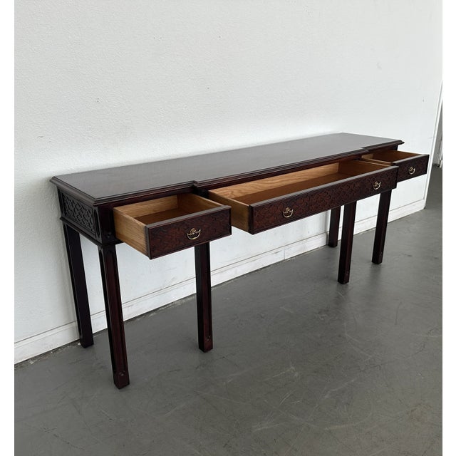 1980s Vintage Century Furniture Mahogany Console Table | Chairish