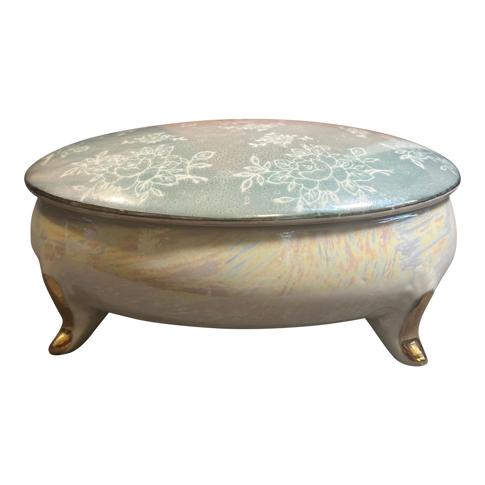 Mid 20th Century Vintage Lusterware Trinket Dish by Norleans Japan ...