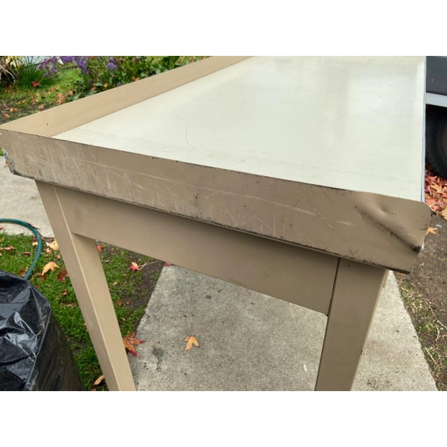 1980s Vintage Industrial Lab Metal Desk Table | Chairish