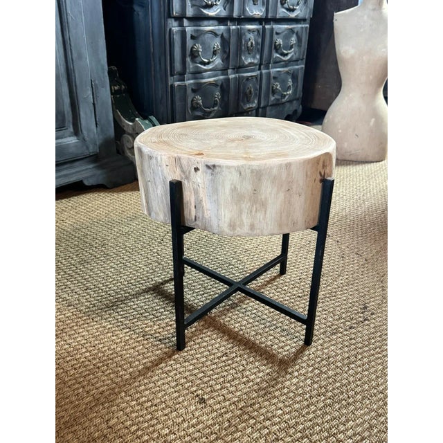Raw Wood Live Edge Side Table | Chairish