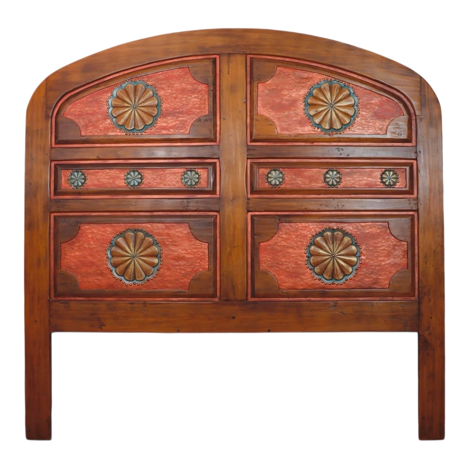 Southwest Spanish Craftsman King Size Headboard | Chairish