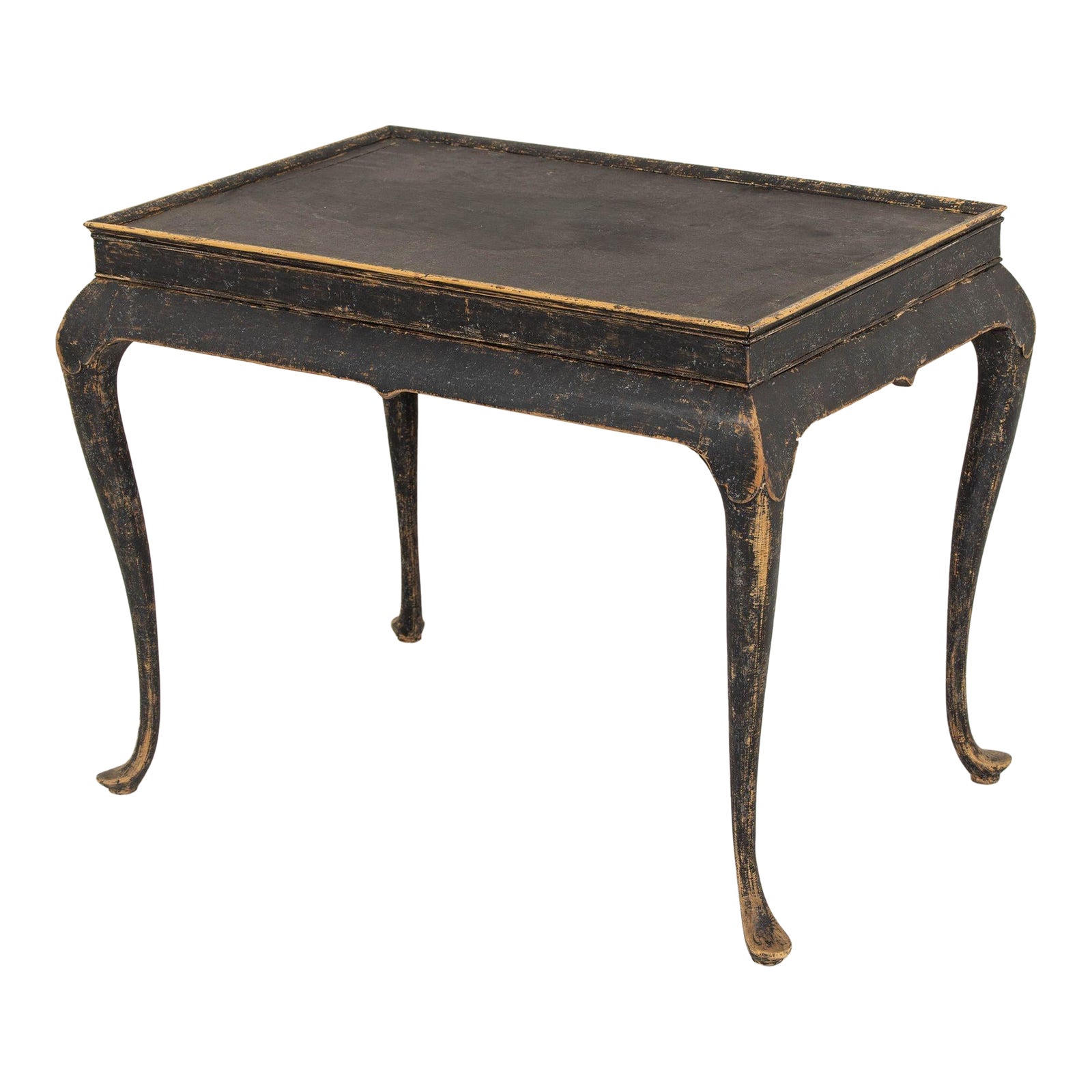 18th C. Swedish Rococo Period Painted Tea Table | Chairish