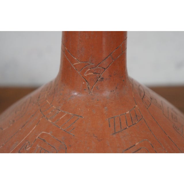 Vintage Southwestern Peruvian Incan Terracotta Art Pottery Bottle Vase ...