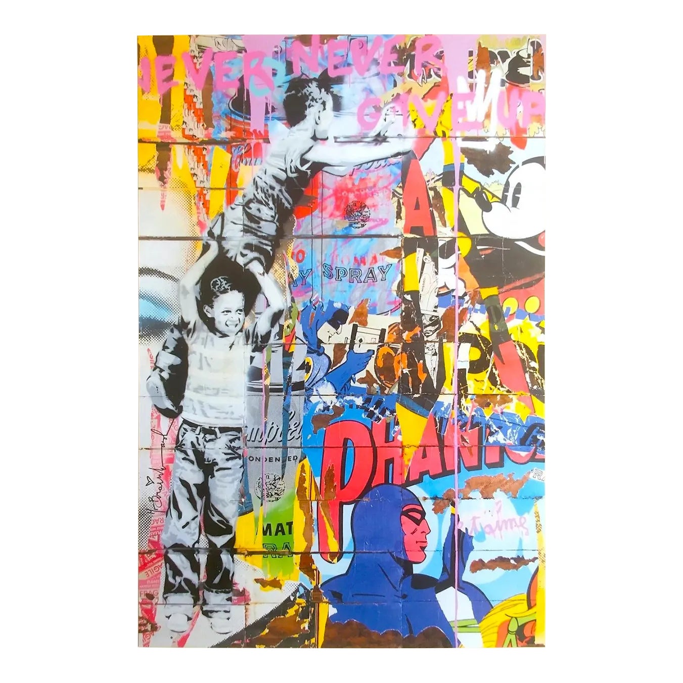 Mr. Brainwash " Never Give Up " Authentic Lithograph Print Pop Art ...
