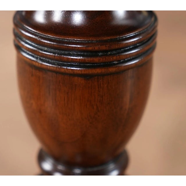 Round Mahogany Table With Reeded Edge | Chairish