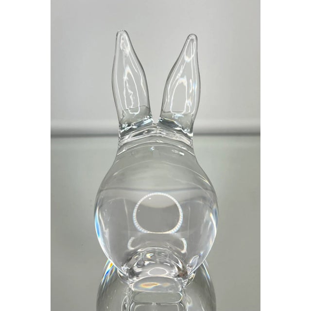 2000s Steuben Crystal Bunny Rabbit Figurine Paperweight, Signed | Chairish