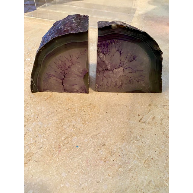 Amethyst Geode Bookends, Pair | Chairish