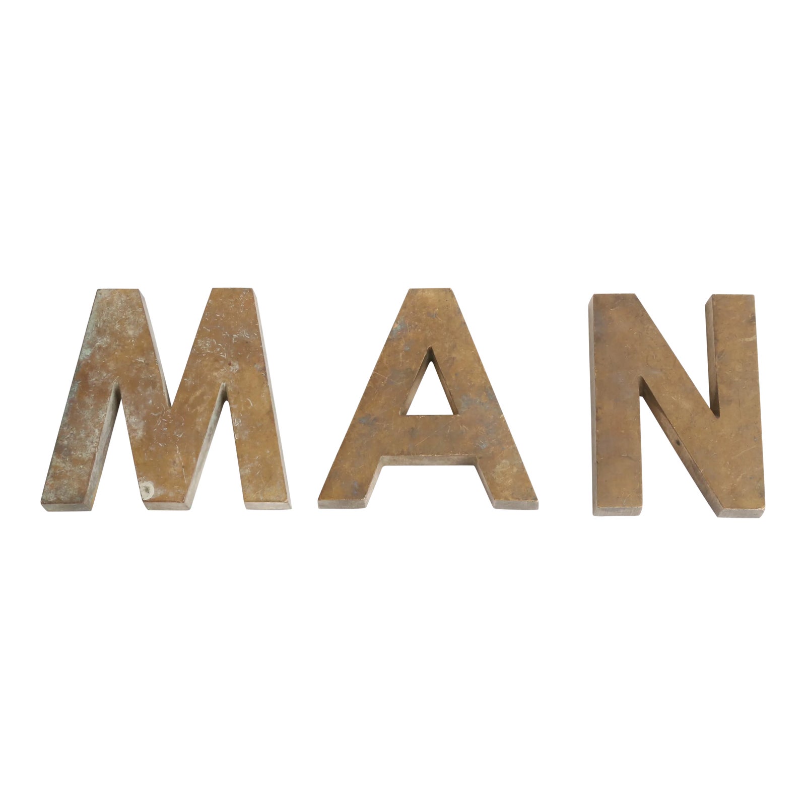 Vintage Solid Brass Letter M A N Paper weights / Sign - Set of 3 ...