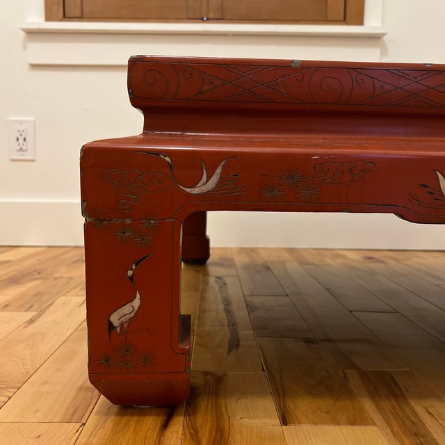 Red Lacquer Ming Coffee Table | Chairish