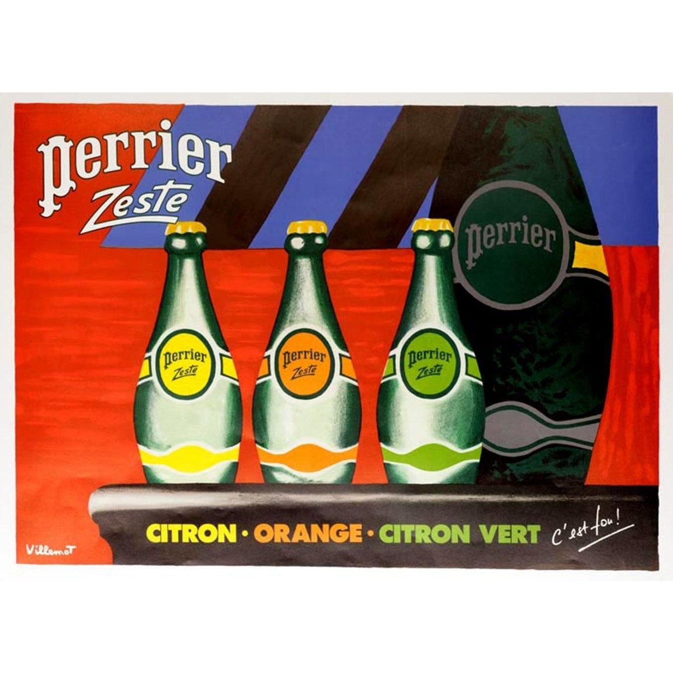 1987 Perrier Zeste Poster | Chairish