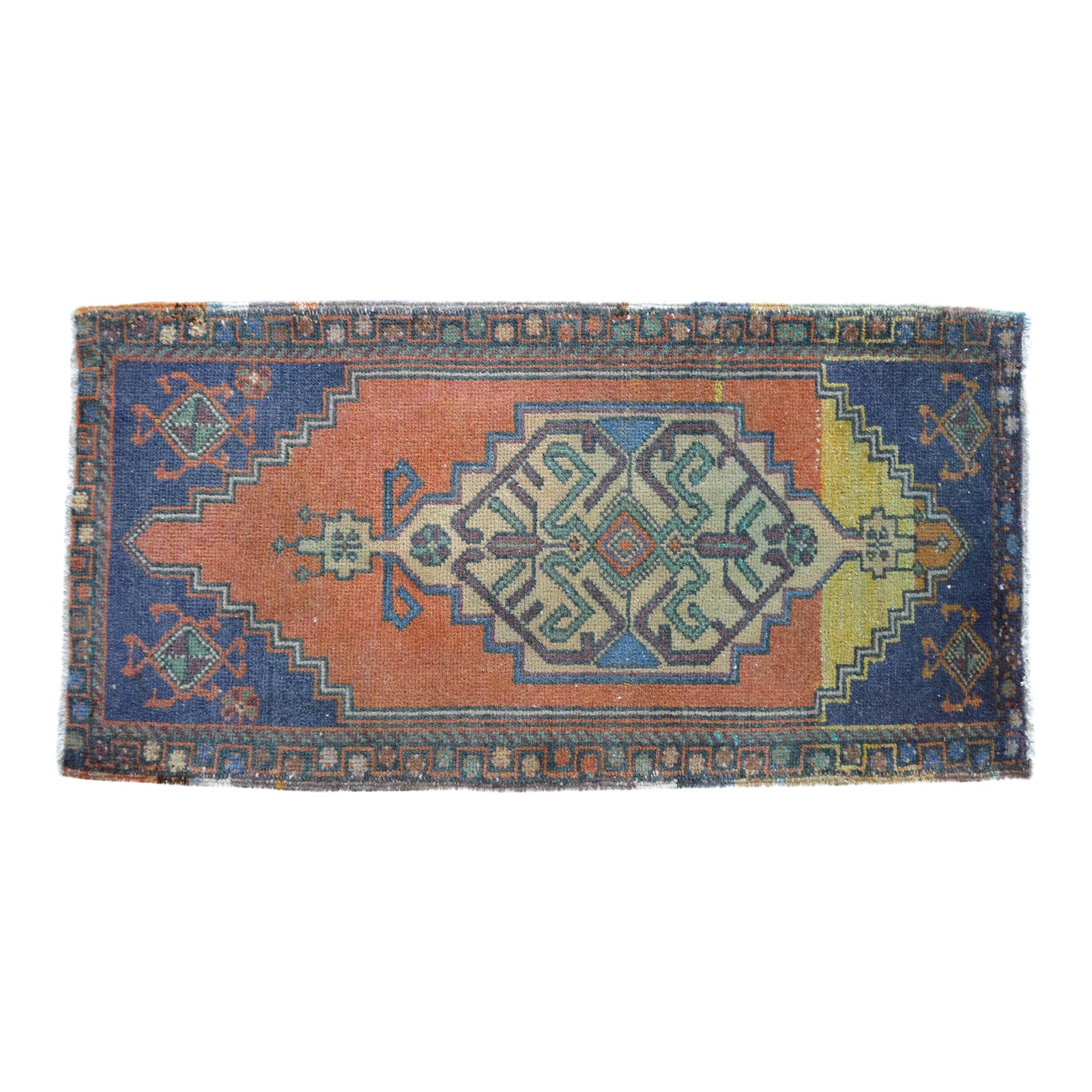 Front of Bath Kitchen Sink Rug Hand Made Bath Mat Faded Mini Rug 1'9" X ...