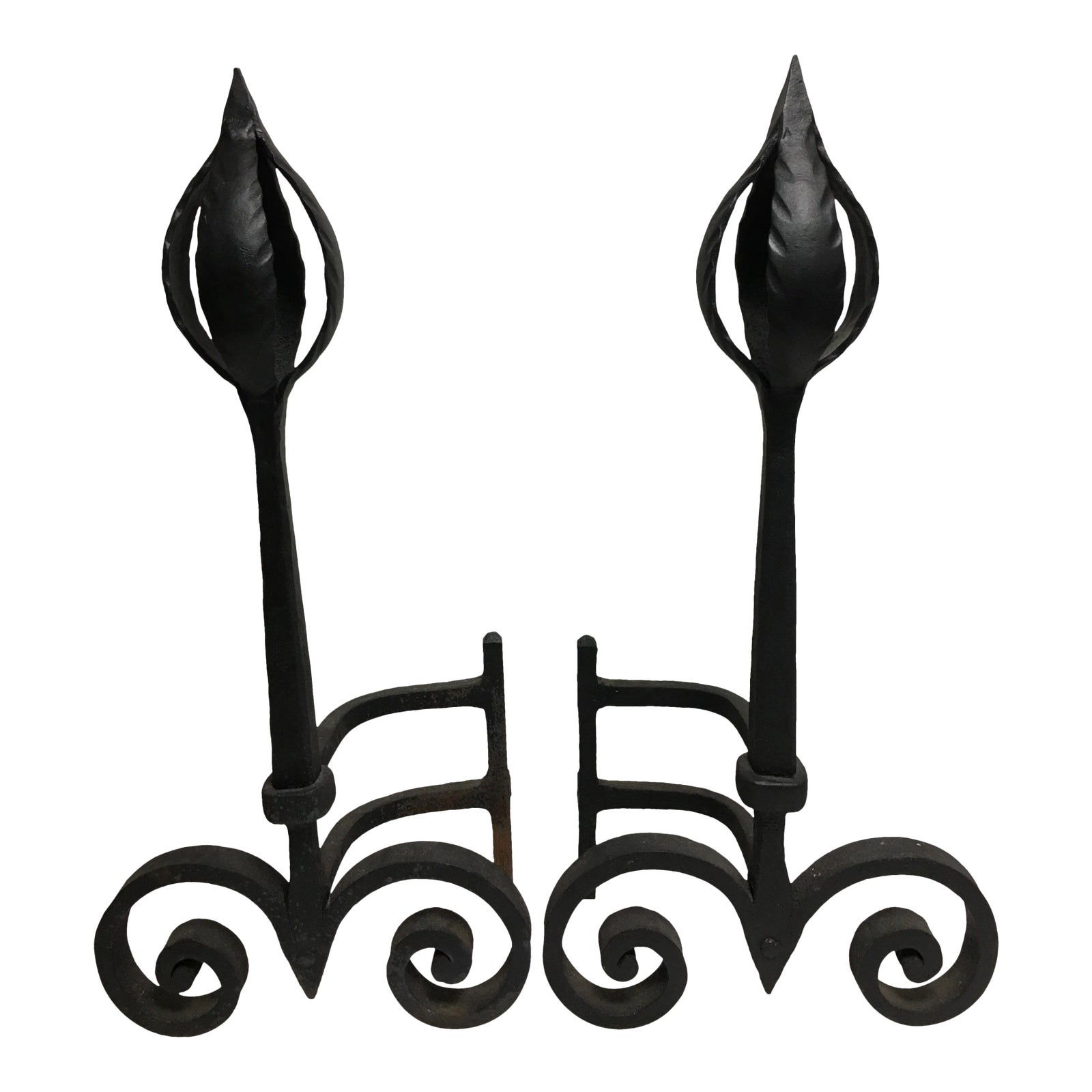1920’s Hand Forged Andirons - a Pair | Chairish