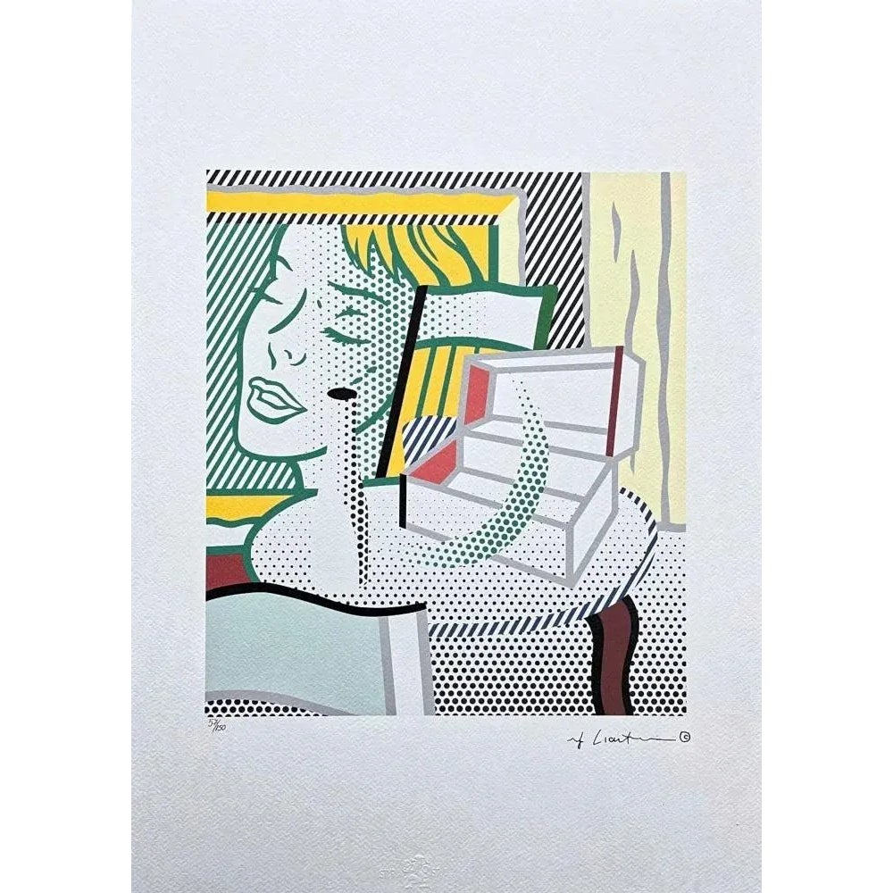 After Roy Lichtenstein, " Dreamy Girl", 1990s, Silk-Screen | Chairish