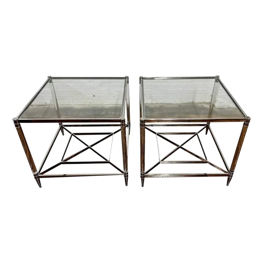 Pair of Bernhardt Square Acrylic End Tables | Chairish