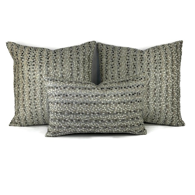 Hamilton Fabrics Bacchus in Pebble Lumbar Pillow Cover | Chairish