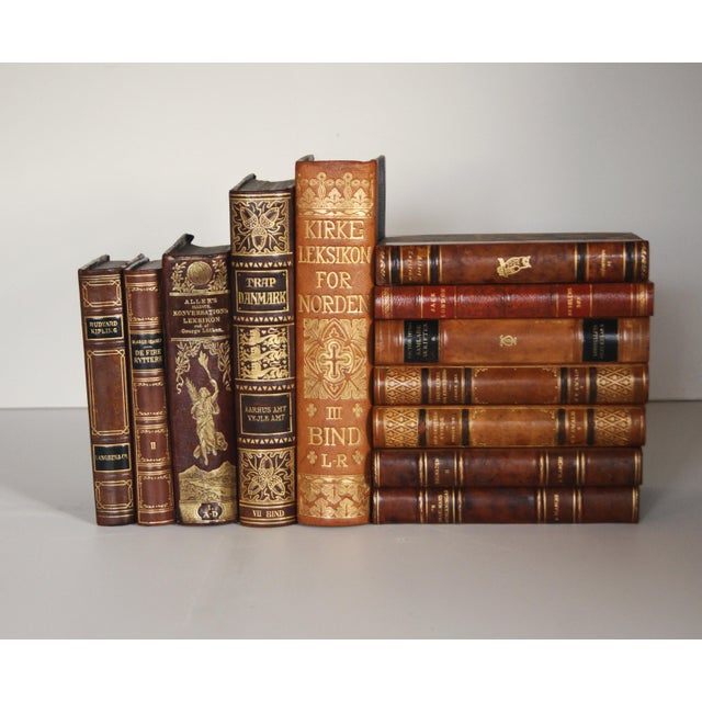 94 Fine Antique Leather Books From Early 1900 With Decorative Gilding ...