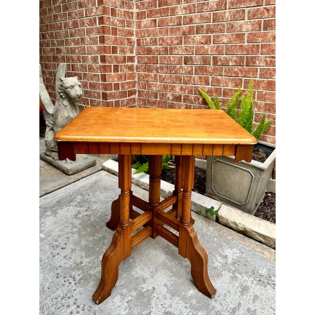 Antique American Eastlake Victorian Walnut Parlor Accent Table Carved Apron Legs Chairish