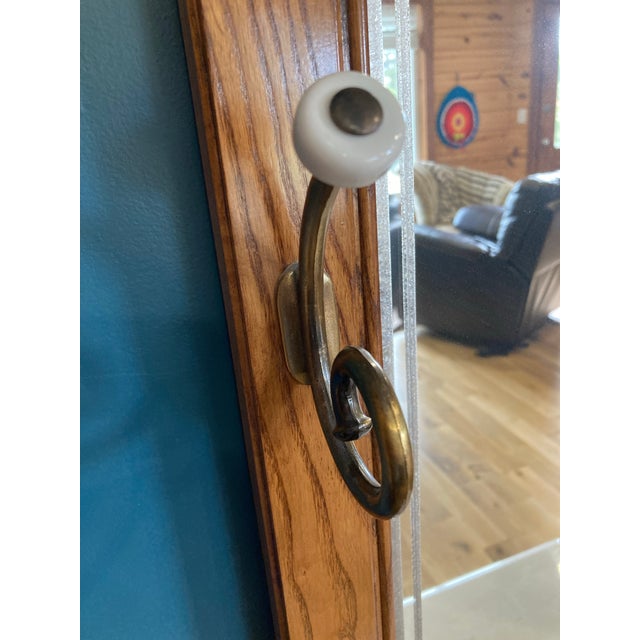 Midcentury Pulaski Hall Tree With Etched Mirror & Marble Shelf | Chairish