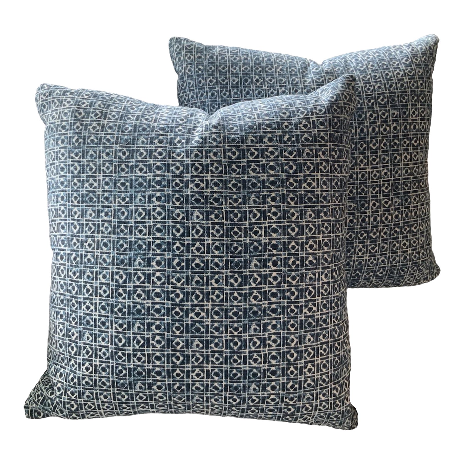 Pair of Blue & White Pillows | Chairish