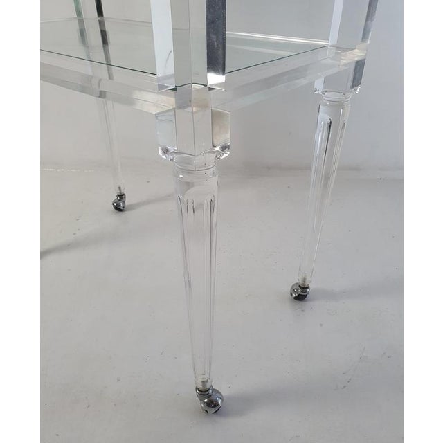 Vintage Italian Modern Acrylic Glass and Glass Bar Cart, 1980s | Chairish