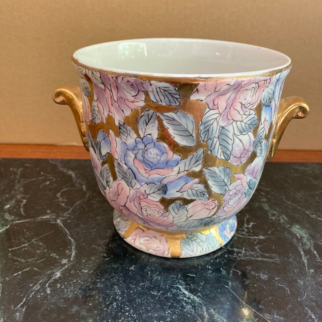 1970s Small Chinoiserie Asian Cachepot | Chairish