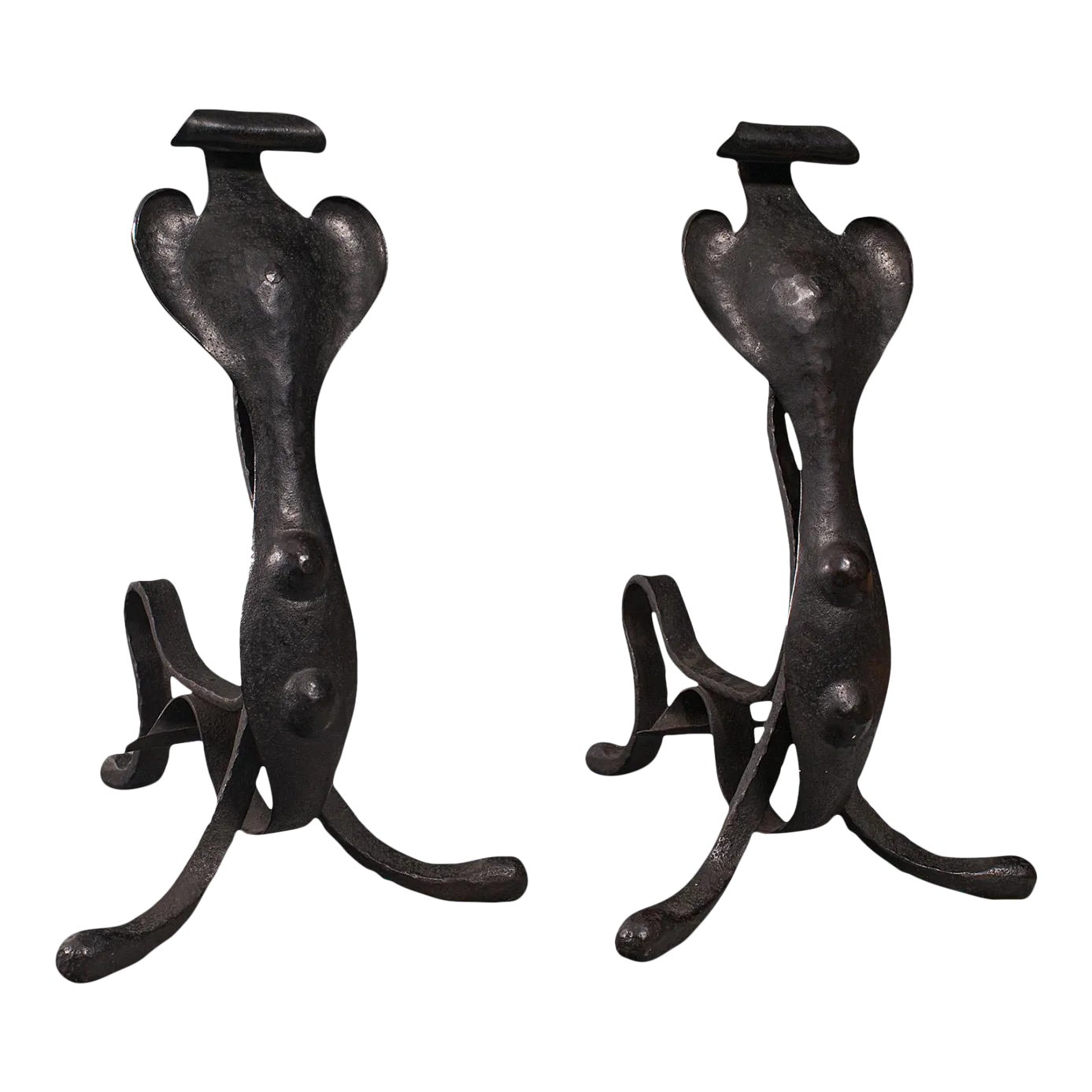 1900s Pair of Antique Victorian English Fireside Tool Rests | Chairish