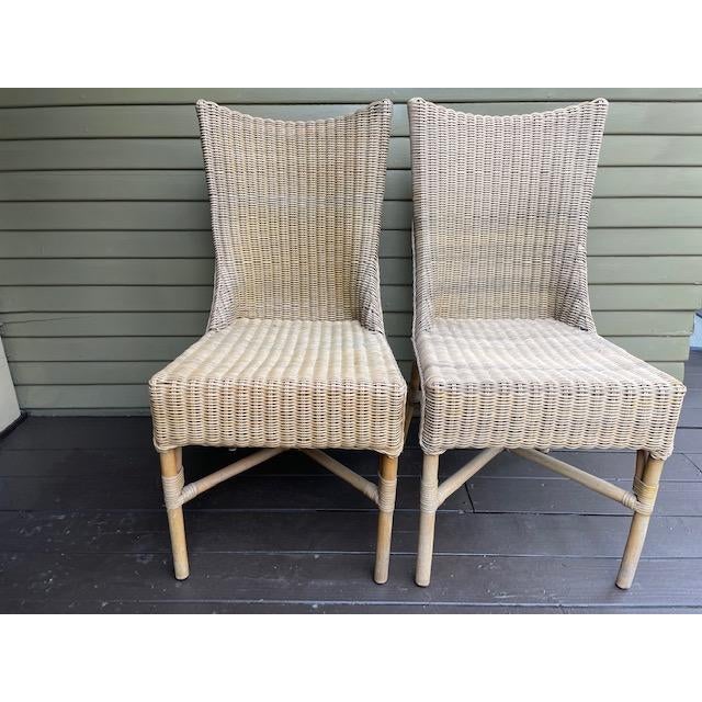 2000s Wicker Side Chairs- Set of 2 | Chairish