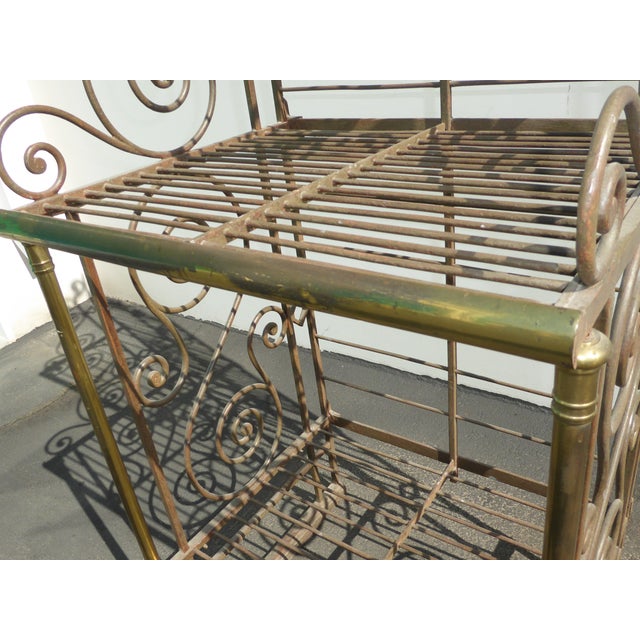 Vintage French Country Style Wrought Iron And Brass Three Tier Bakers Rack Chairish