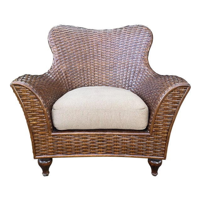 1980s Wicker Wingback Chair | Chairish