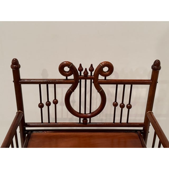 Antique Mahogany Book Shelf With Lyre Motif | Chairish
