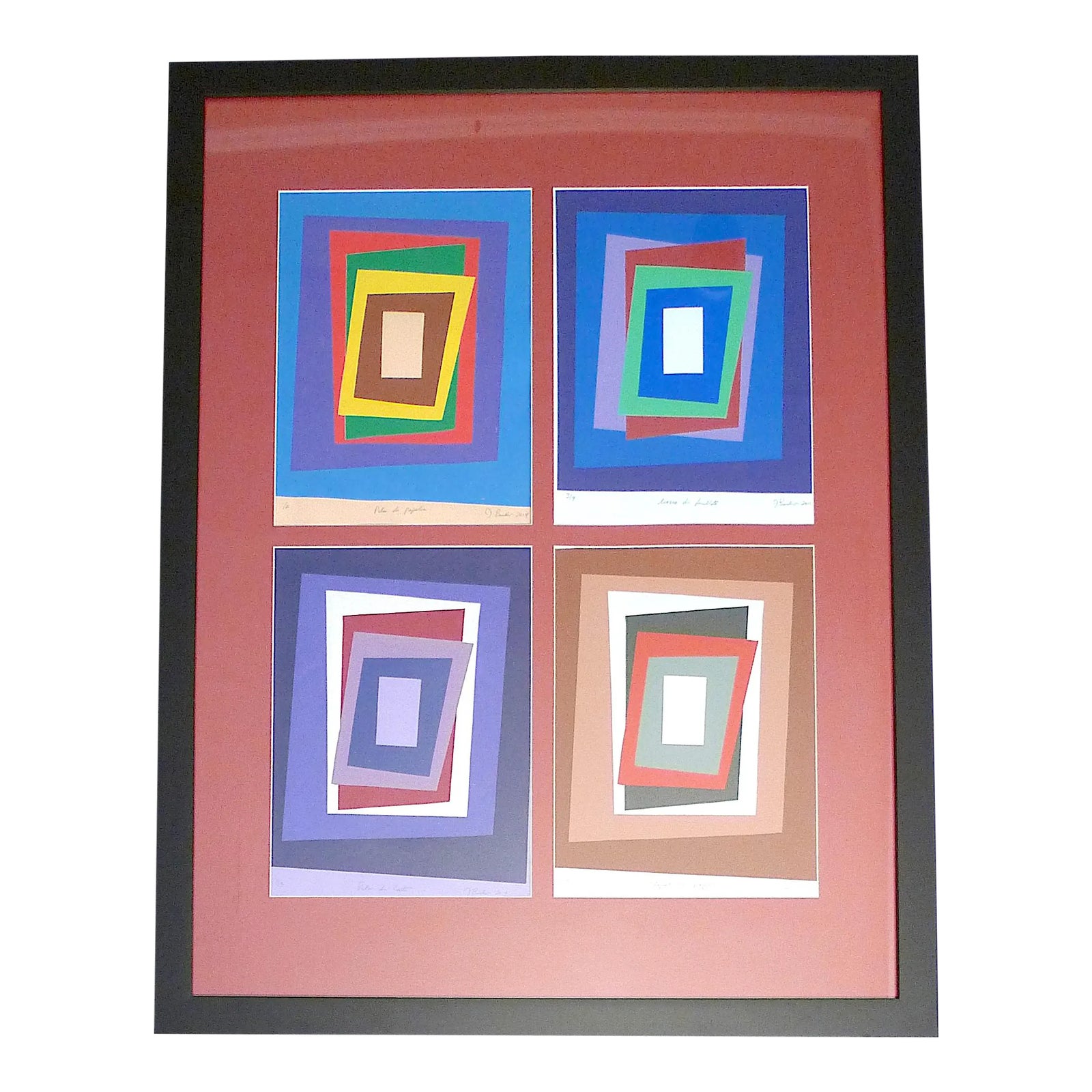 2010s Abstract Expressionist Framed Painting, a Quadriptych Limited ...