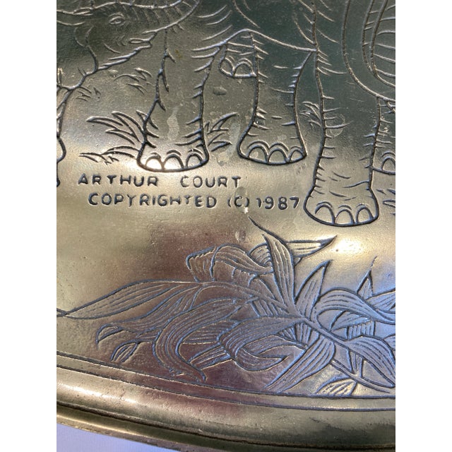 1987 Arthur Court Elephant Large Serving Tray | Chairish