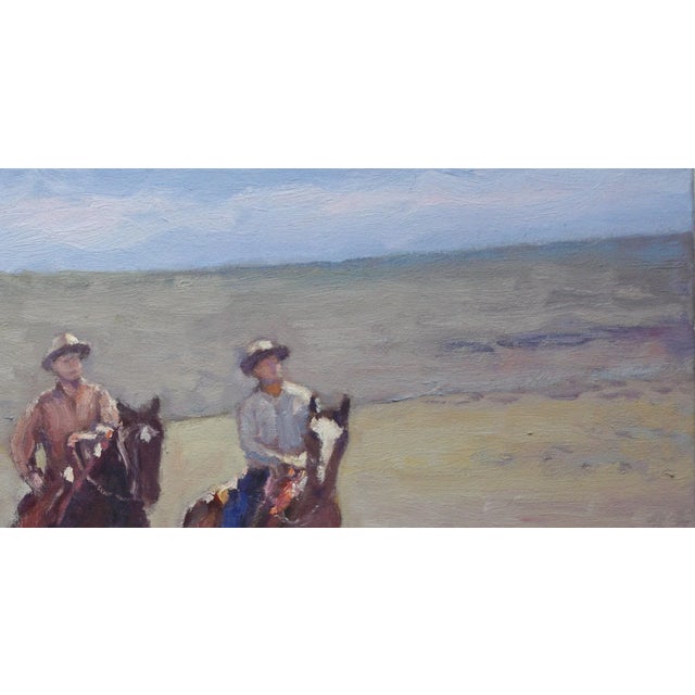 Sean Wu Original Oil Painting of Western Caravan | Chairish