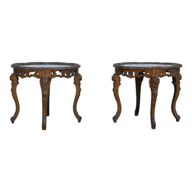 Vintage Pair of Metal Cherub Angel Side/End Table With | Chairish