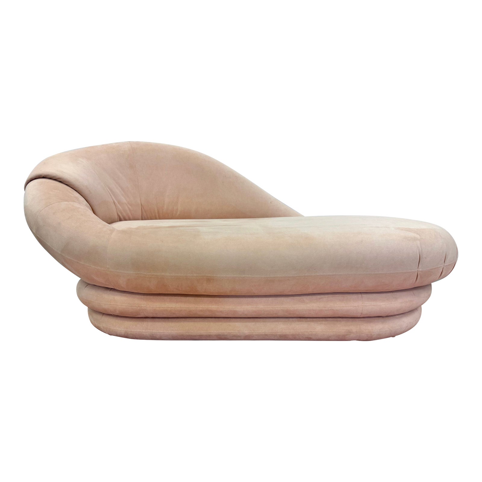 1990s Vintage Carson's Pink Microsuede Chaise Lounge | Chairish